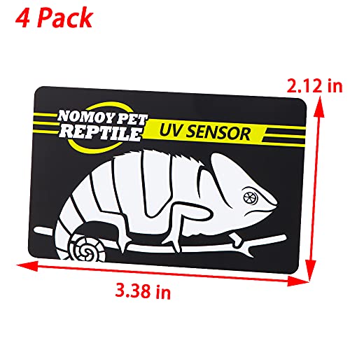 4 Pcs Quick Test UVB Sensor, Reptile UV Tester Heating Lamp Photochromic UVB Card Indicator, Reused 500 Times