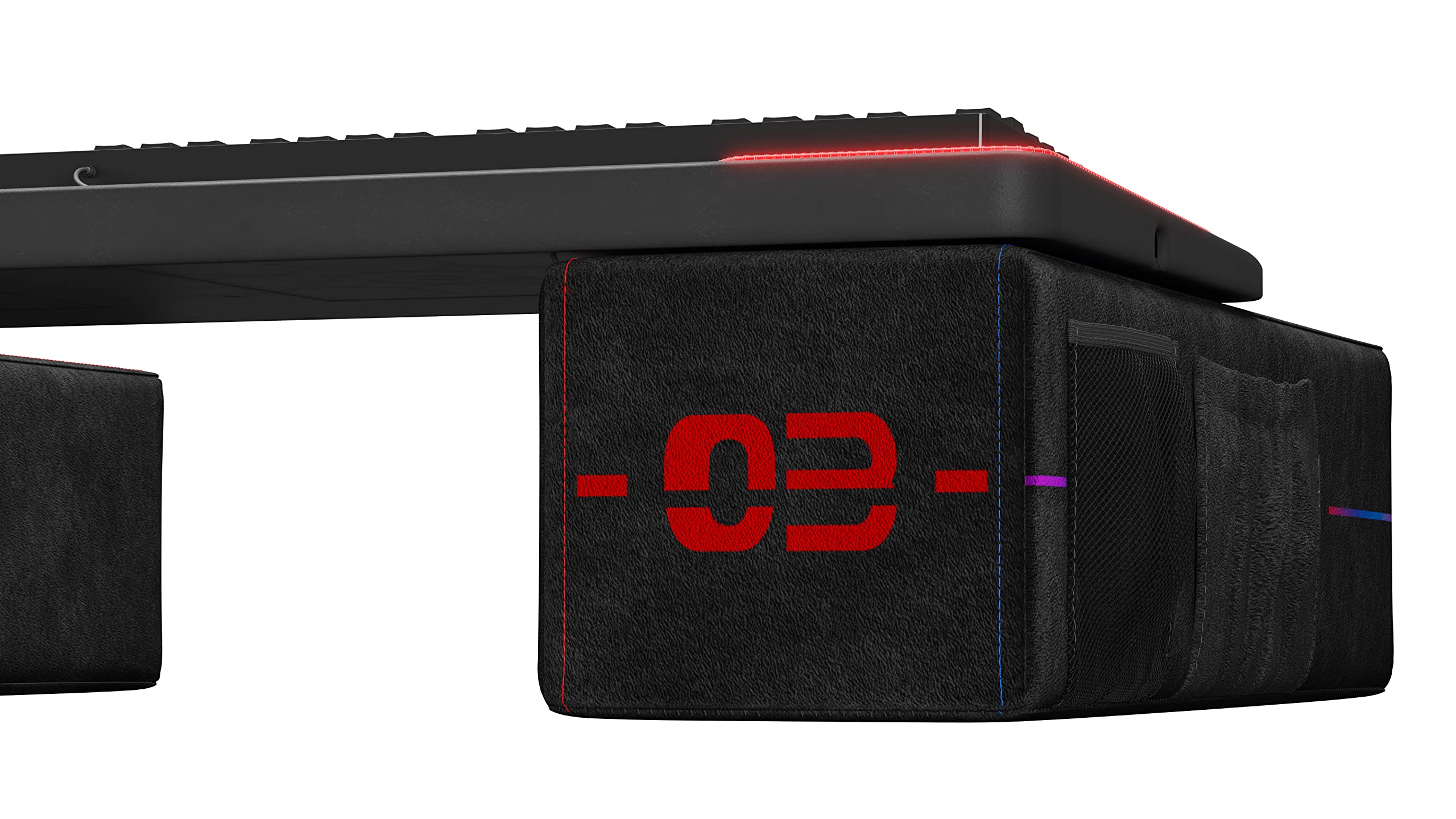 Couchmaster Cyberpunk - CYPUNK² Edition - Leather Look Red & Blue - Couch Gaming USB-HUB Desk for Mouse & Keyboard for PC, PS4/5, Xbox One/Series X