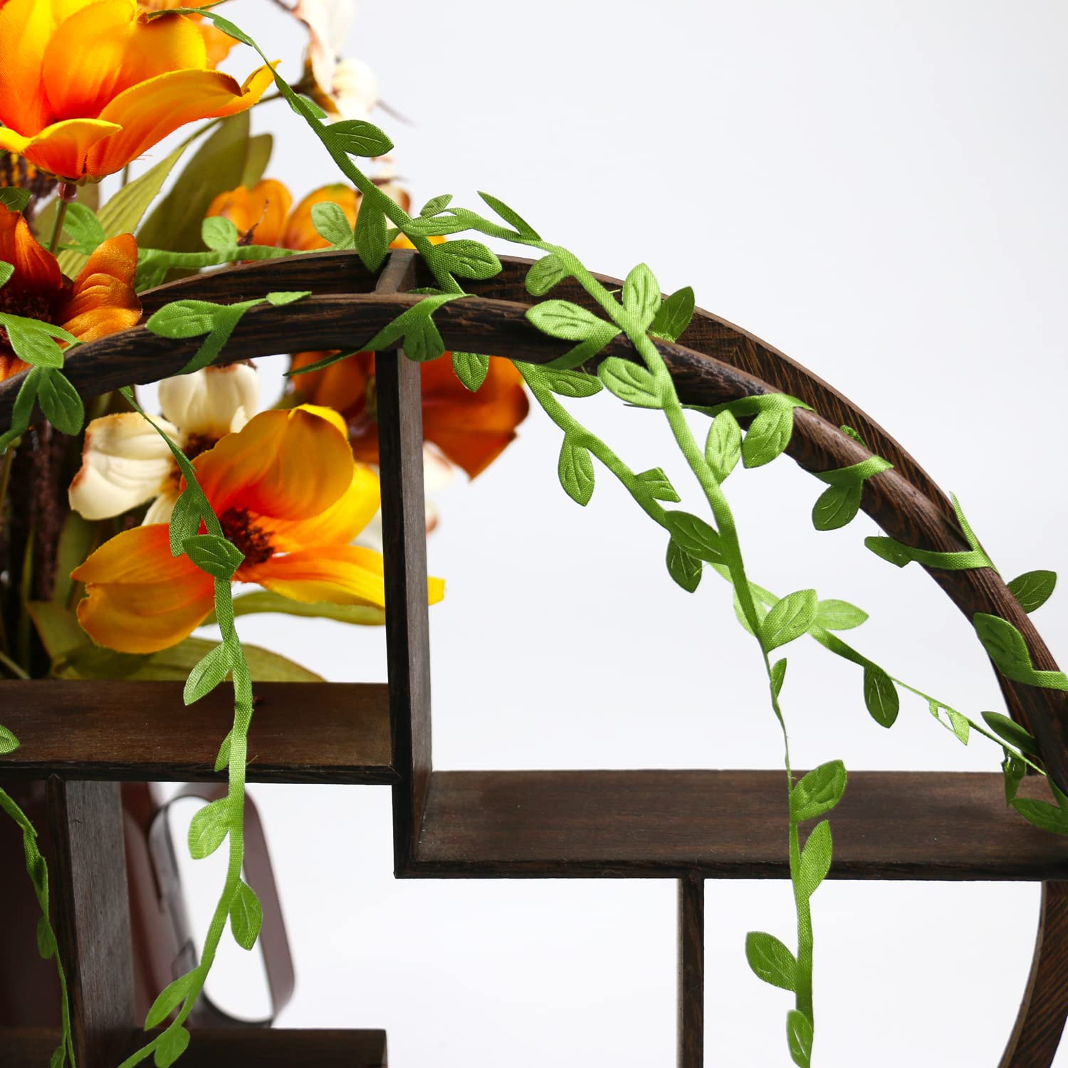 Namzi 265Ft Leaf Ribbon, Artificial Vines Leaves String, Jungle Botanical Greenery, Fake Vines Olive Leaf Garland, for Party Wedding Garden Home Decoration and DIY Craft