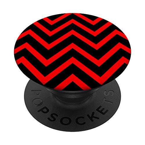 Red and Black Zigzag Chevron PopSockets PopGrip: Swappable Grip for Phones & Tablets
