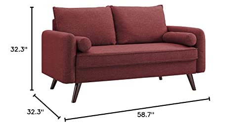 LifeStyle Solutions Calgary Loveseat, 58.7" W x 32.3" D x 32.3" H, Burgundy