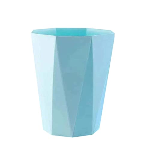 Diamond Shape Trash can Without Cover, Plastic Material is Strong and Durable, Simple Geometric Office Wastebasket, Suitable for Families, bathrooms, Kitchens, Dressers, bedrooms, White
