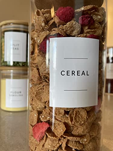 Lovable Labels Pre-Printed Farmhouse/Minimalist Pantry Labels - 168 Dishwasher Safe Pantry Container Labels Help Keep Your Pantry Storage Bins Containers Jars Bottles Canisters Organized