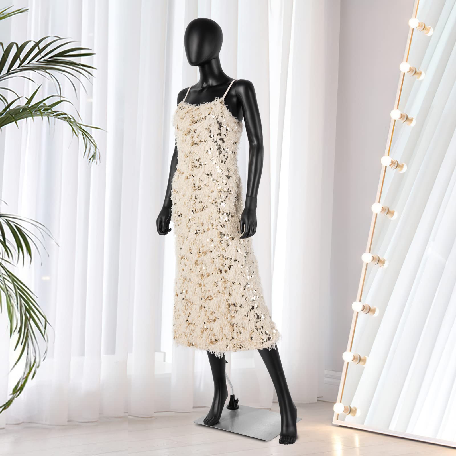 Female Mannequin Full Body Black - 70'' Mannequin Dress Form Display Full Body Mannequin Manikin Torso Stand