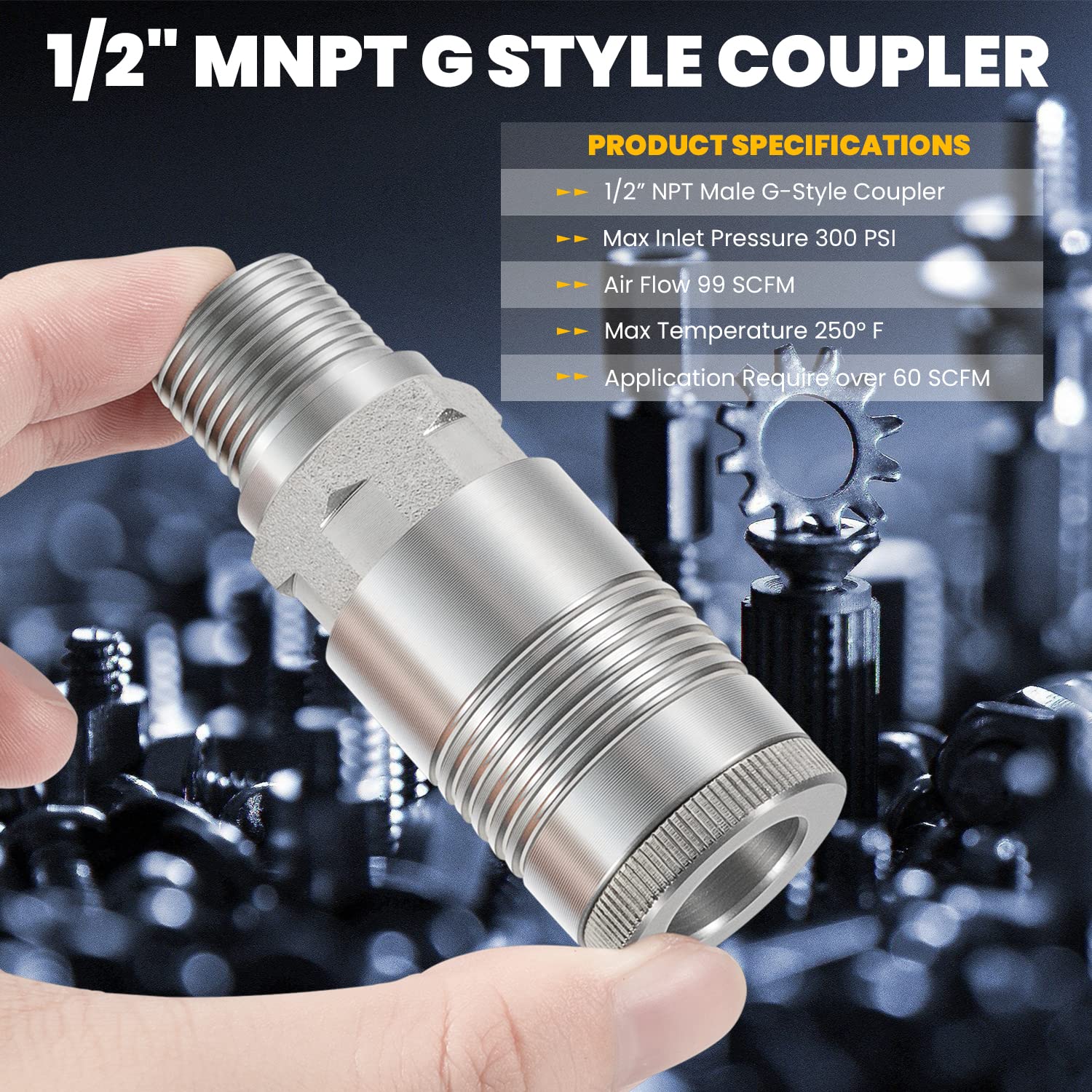 S-1816 1/2" Male Body G Style Coupler Air Fittings Air Plug Coupler (5pcs)