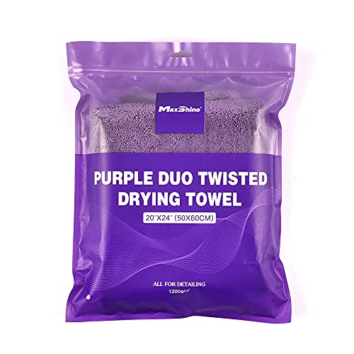 Maxshine 1200GSM 20"X24" Duo Twisted Drying Towel, Super Soft, Strong Absorption, Long Service Life, Double Sided, Machine Washable