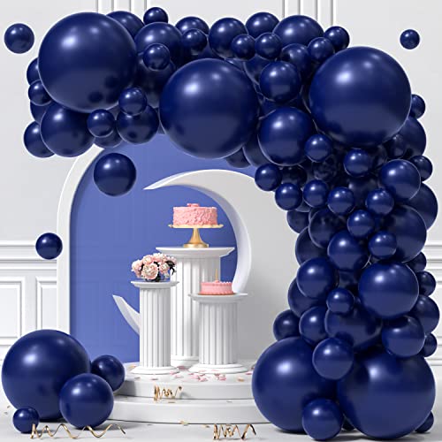 KALOR Navy Blue Balloons Garland Arch Kit 110Pcs - Different Sizes 18/12/10/5 Inch Party Balloons for Birthday Baby Shower Wedding Graduation Party Decorations