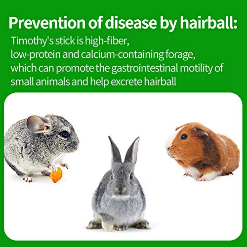 NC Timothy Hay Sticks for Rabbits Guinea Pig Hamsters Chinchilla Bunny Chew Toys for Teeth Treats Accessories
