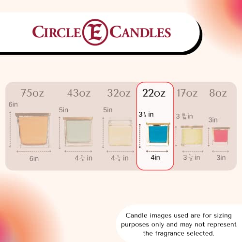 Circle E Candles, Cedar and Berries Scent, Medium Size Jar Candle, 22oz, 2 Wicks