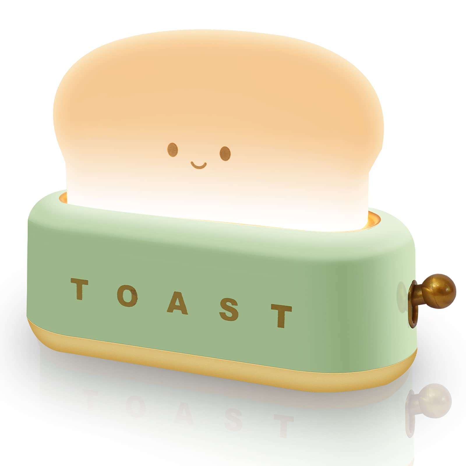 Toast Lamp Night Light for Kids Cute Toaster Nightlight Dimmable Led USB Rechargeable Portable Adjustable Brightness Bread light with Timer Children Baby Toddler Nursery Girls Bedroom Night-Lights