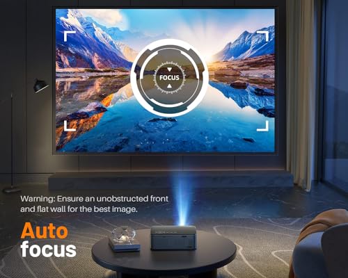 GooDee Projector 4K Supported, Outdoor Projector with Wifi and Bluetooth, Android TV Projector with Auto Focus & Full-Sealed Optical Engine for Movie, Netflix/Prime Video Built-in, 8000+ Apps