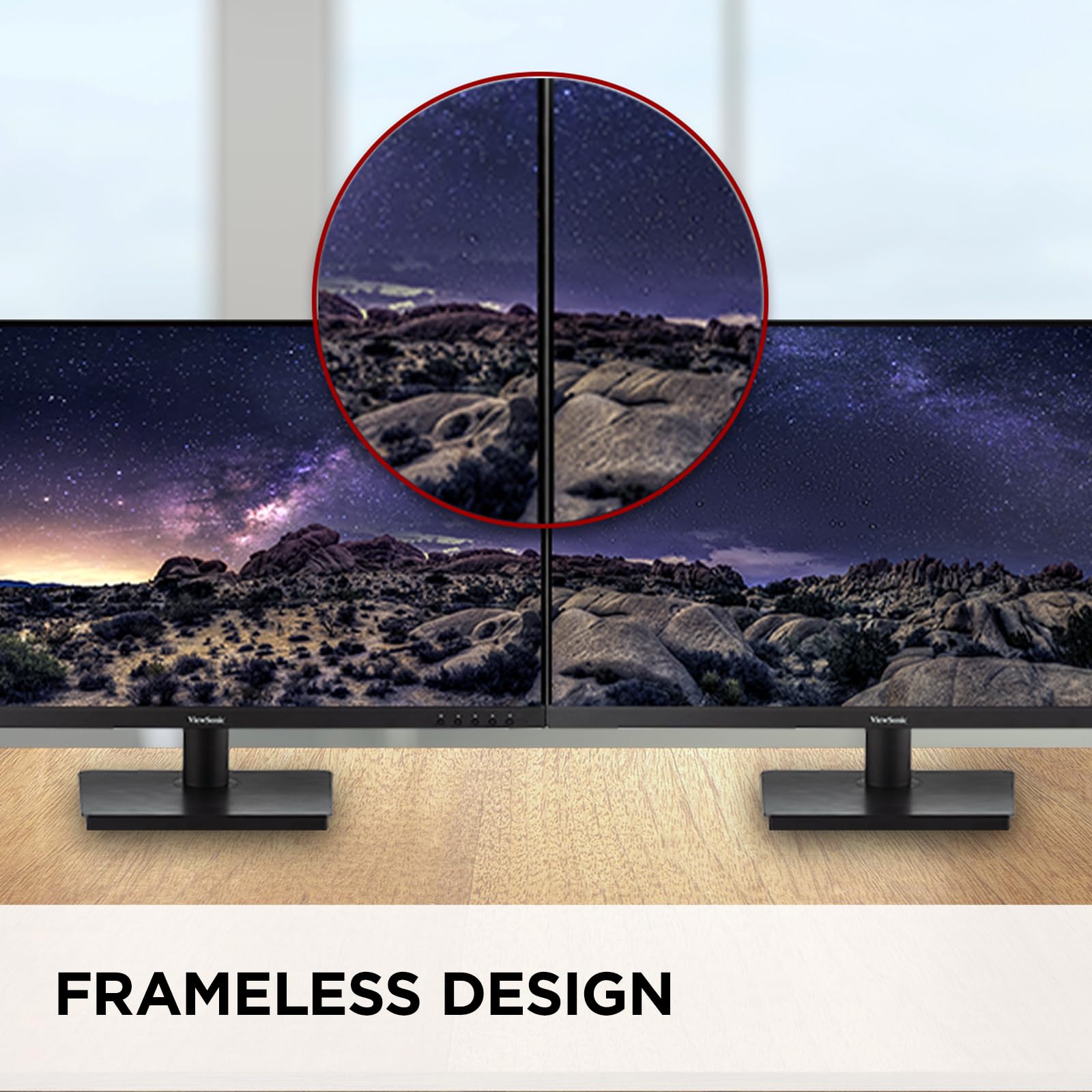 ViewSonic VA3209M 32 Inch IPS Full HD 1080p Monitor with Frameless Design, 75 Hz, Dual Speakers, HDMI, and VGA Inputs for Home and Office,Black