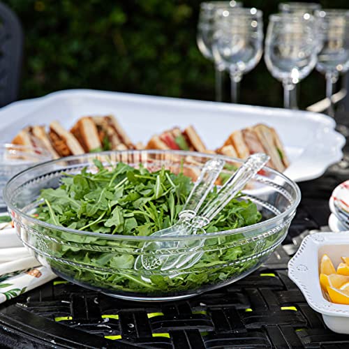 Juliska - Isabella Acrylic Serving Bowl 13 in, Acrylic Glass - Unbreakable, Clear Acrylic, Embossed Serving Bowl