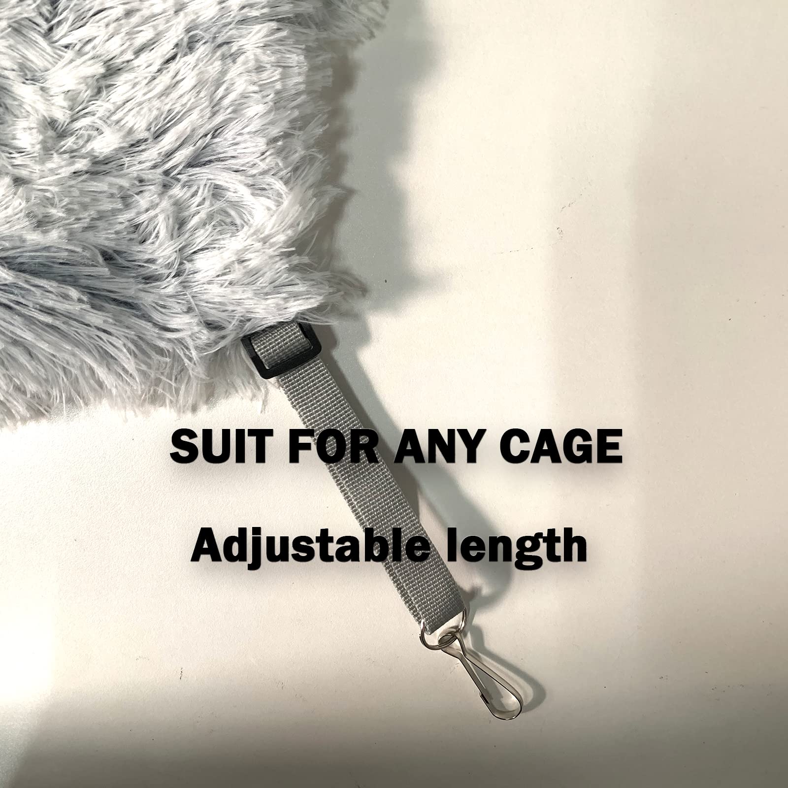 FULUE Ferret Rat Plush Hammock, Ferret Soft Bed Hammock Sugar Glide Cage Accessories for Ferret Rat Guinea Pig Chinchilla Squirrel Toy for Cage 13inch (Grey)
