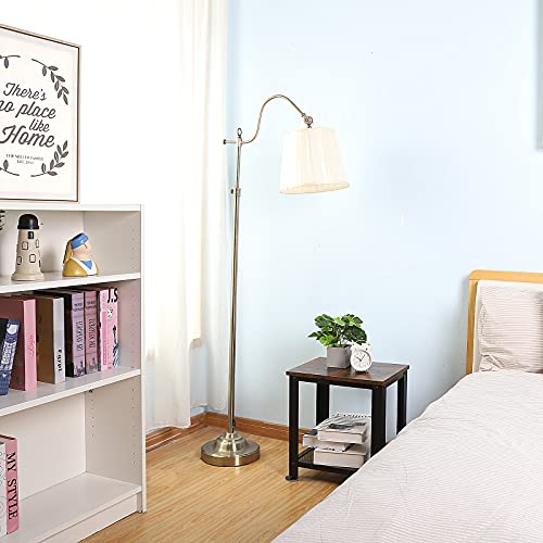 GIOTORENT Small End Table, Industrial Side Table with Durable Steel Frame, Slim Night Tables with Storage Shelves for Small Space in Living Room, Bedroom and Balcony, Rustic Brown and Black (Black)