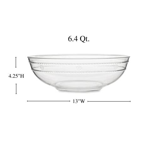 Juliska - Isabella Acrylic Serving Bowl 13 in, Acrylic Glass - Unbreakable, Clear Acrylic, Embossed Serving Bowl