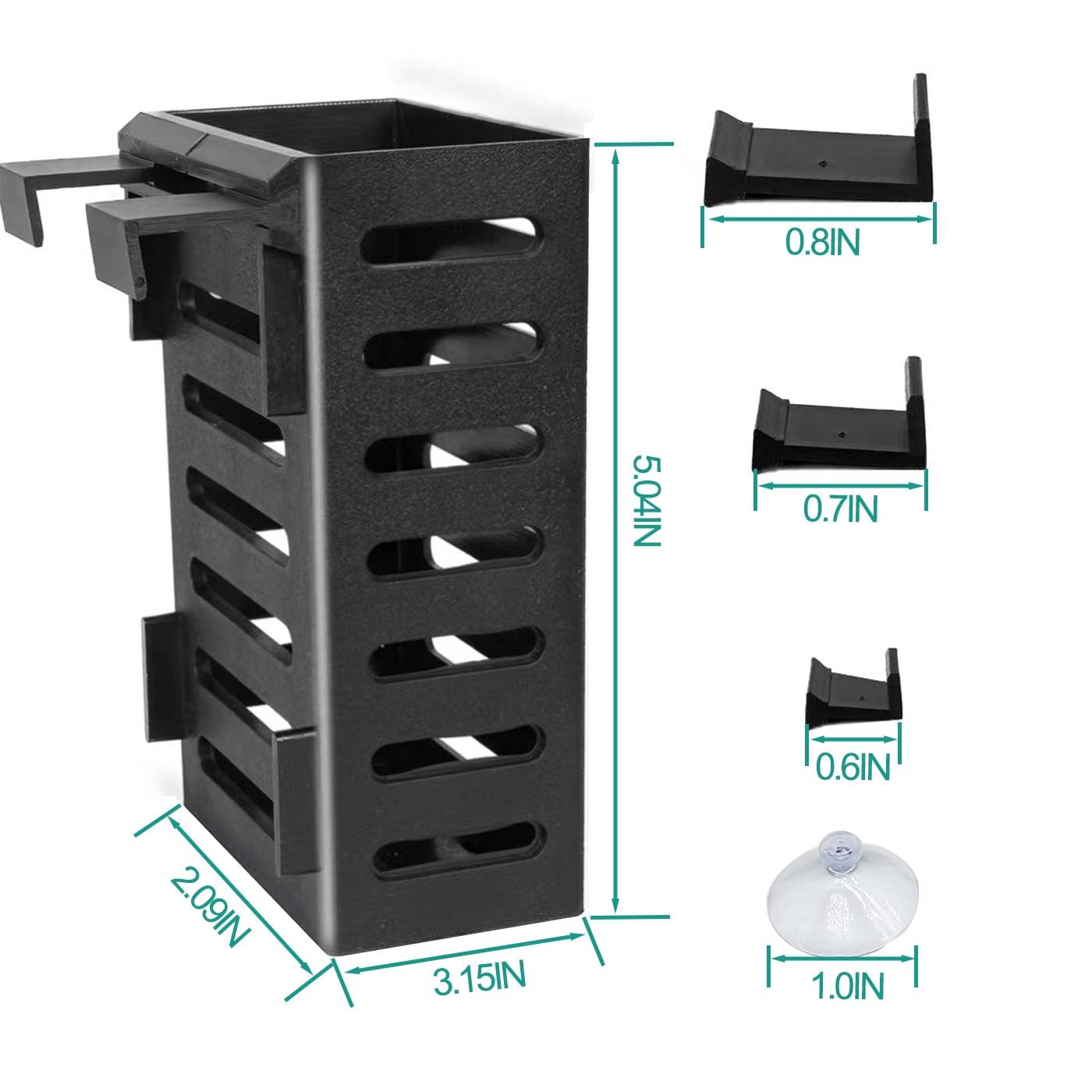 2 PCS Hanging Aquarium Planter Cups, Aquatic Plants Holder, Aquarium Planter Cup, Aquarium Decorations Plants Pot and Fish Tank Plants Pot for Live Aquarium Decor (Black-2 PCS)