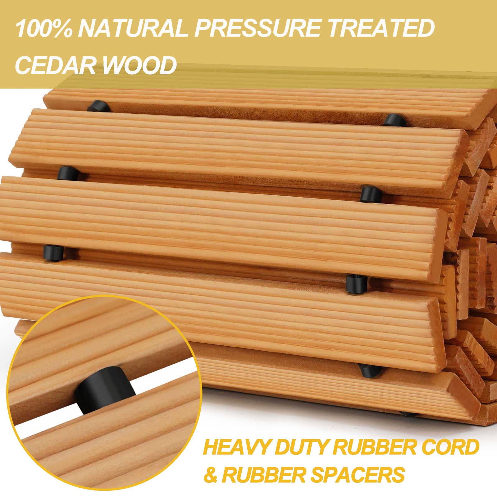 TONAHUTU 6FT Wooden Garden Pathway, Roll Out Wooden Curved Pathway Weather-Resistant Walkway for Outdoor Patios 17" W Roll Out Hardwood Walkway with Non-Slip Surface Wedding Party Pathways (Curved)