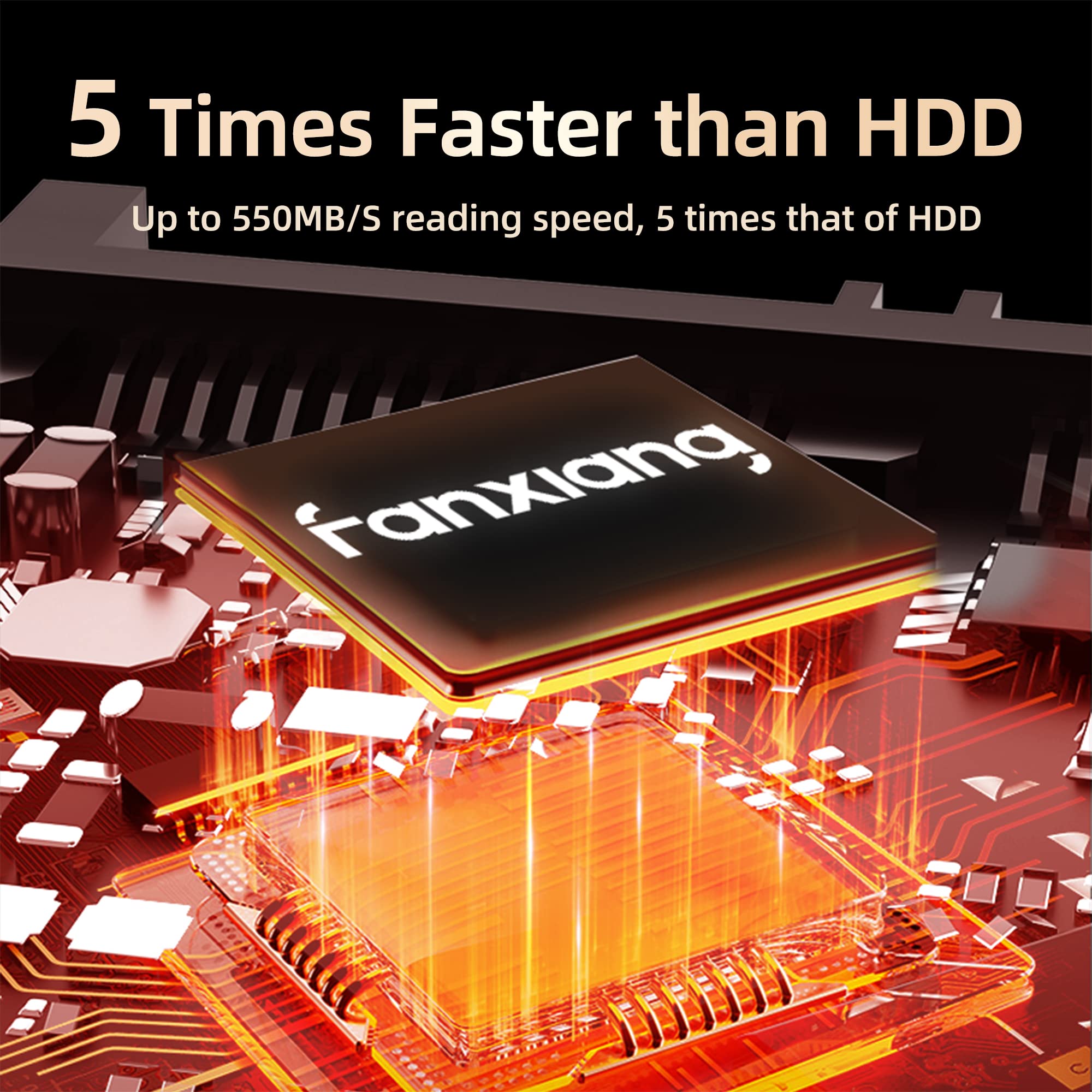 fanxiang S100 SATA III SSD 256GB 2.5" 6Gb/s Internal Solid State Drive 3D NAND TLC, Compatible with Laptop/Desktop for Gaming, IT Pros, Everyday Users