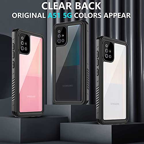 Oterkin for Samsung Galaxy A51 5G Case,A51 5G Waterproof Case with Built-in-Screen Protector Full-Body 360°Rugged Shockproof IP68 Waterproof Case for Galaxy A51 Case (Not for 4G Version) Black