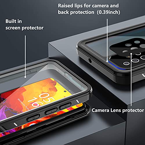Oterkin for Samsung Galaxy A51 5G Case,A51 5G Waterproof Case with Built-in-Screen Protector Full-Body 360°Rugged Shockproof IP68 Waterproof Case for Galaxy A51 Case (Not for 4G Version) Black