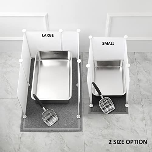 MEEXPAWS Stainless Steel Litter Box for Cats (18”×14”×4”) | Non Stick | Odor Control |Metal cat Litter Scoop | Cat Litter mat | Splash Guard | Easy Clean