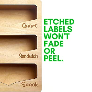 Food Storage Bag Organizer Holders – Premium Wood Kitchen Drawer