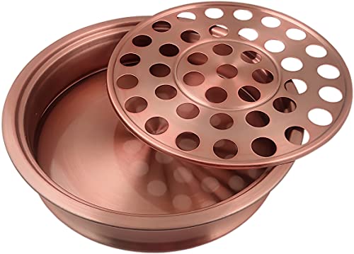 Communion Ware Holy Wine Christian Worship Serving Tray with 40 Cups for Churches - Stainless Steel (Copper)