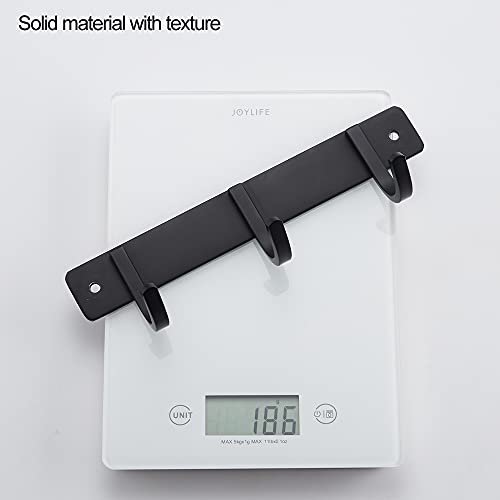 304 Stainless Steel Black Bathroom Hook Bathroom Toilet Towel Hook Coat Hook Row Hook Bath Towel Hook one-Piece Hook Kitchen Storage Hook Key School Bag Hook (Black, 3-Row Hook)…