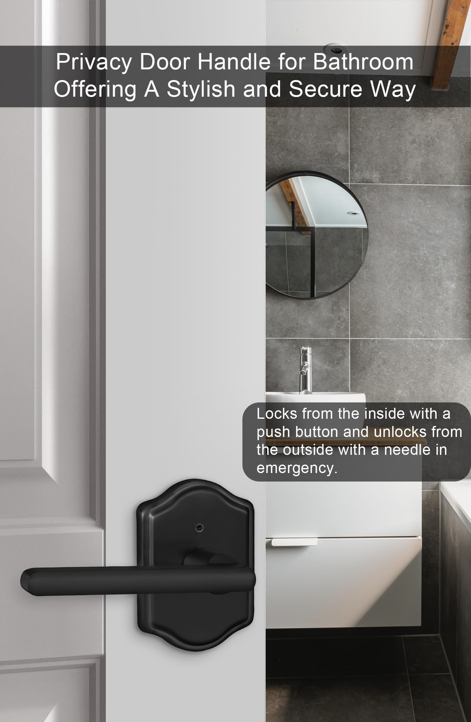goldenwarm 16 Pack Black Interior Door Handles, Premium Zinc-Alloy Black Door Handle Interior, Contemporary Black Privacy Lever Door Handle for Bedroom, Bathroom