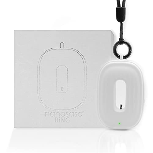 Nanosase ring personal air purifier necklace mini ionic wearable for Kids, Adults, healthy negative ion therapy, filterless mobile air ionizer by igozen (white, 1 pack)