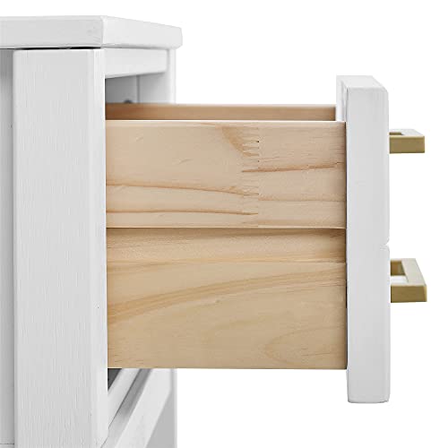 MUSEHOMEINC White Nightstands Solid Wood Mid-Century Bed Side Table, Stylish Accent End Table with Tall Leg for Living Room Home Office, Tall Night Stand for Bedroom
