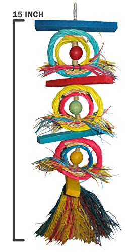Fetch-It Pets 2 Pack Bird/Parrot Chewriffic & Hat Hat Hooray Foraging Toys Suitable for Small Parakeets, Cockatiel, Conures, Finches, Budgie, Macaws, Parrots, Love Birds