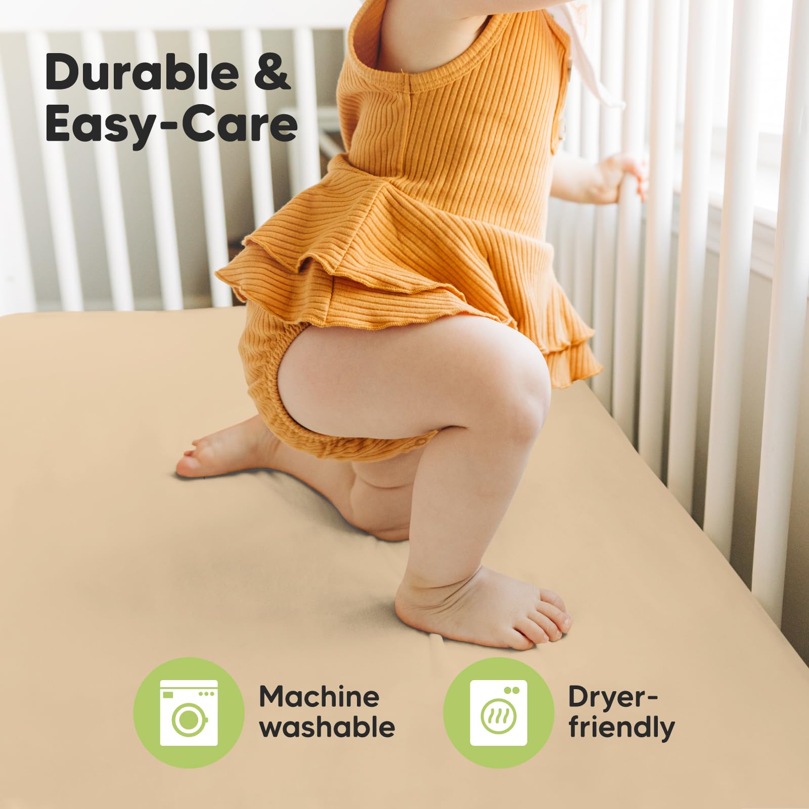 2-Pack Crib Sheets for Boys, Girls - Viscose Derived from Bamboo Fitted Crib Sheet, Baby Crib Sheets Neutral, Crib Mattress Sheet, Toddler Bed Sheets, Baby Sheets for Crib Fitted Sheets (Rust)