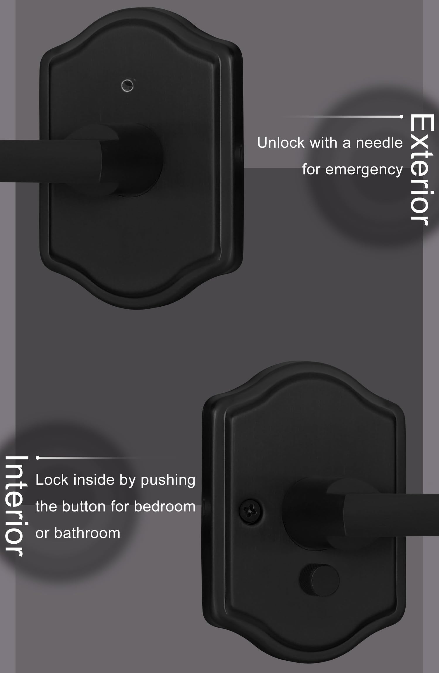 goldenwarm 16 Pack Black Interior Door Handles, Premium Zinc-Alloy Black Door Handle Interior, Contemporary Black Privacy Lever Door Handle for Bedroom, Bathroom