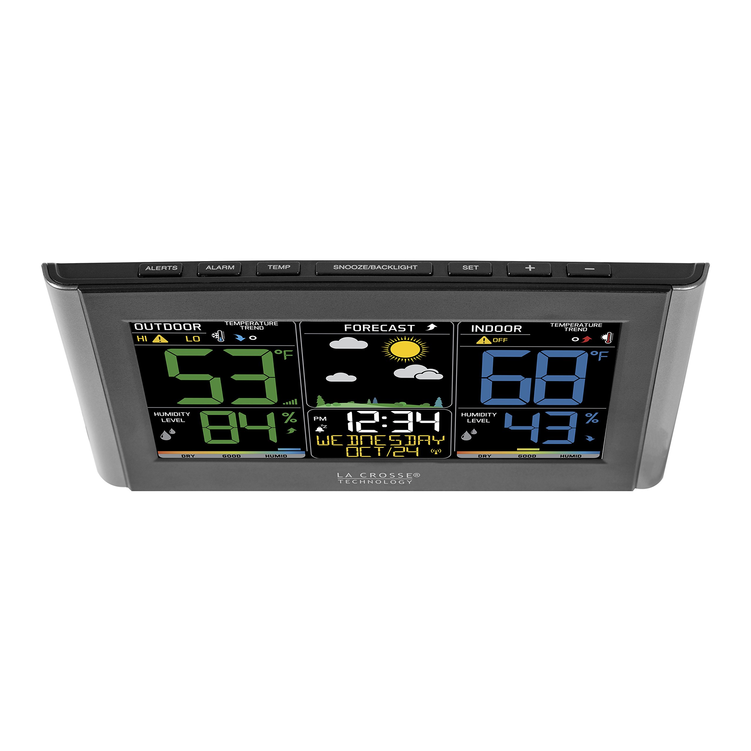 La Crosse Technology C85845-INT Weather Station, Black & TX141TH-BV4 Wireless Outdoor Thermo-Hygrometer Transmitting Sensor, White