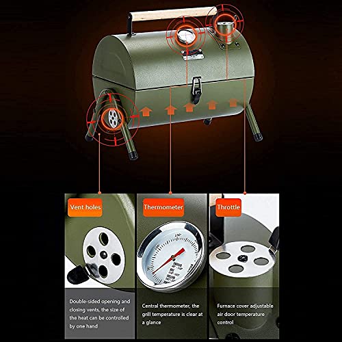 ATAAY Barbecue tool set Outdoor Charcoal Grill, Durable Steel Barbecue Tool Kits with Arch Design Suitable for Outdoor Campers Barbecue Lovers Travel Parks Beaches Wild