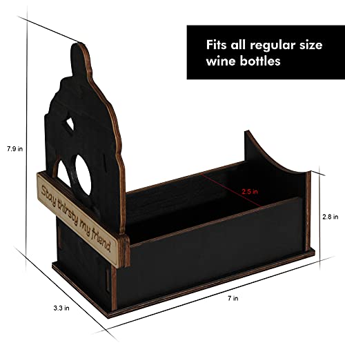 OtNiap Barry Wood Wine Bottle Holder - Single Wine Bottle Holder,Tabletop Wine Holder Adult Creative Decoration ,Dinning Table Decoration Wine Storage for Kitchen Home Bar- Great Gift for Prank Gifts