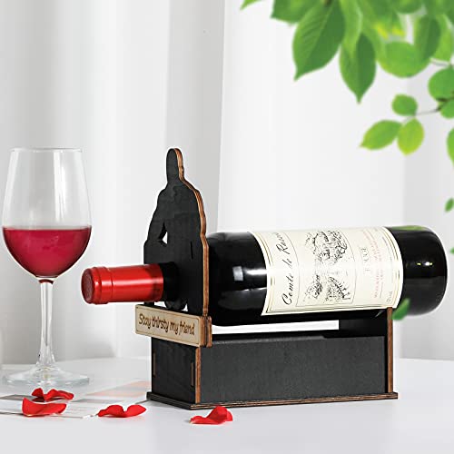 OtNiap Barry Wood Wine Bottle Holder - Single Wine Bottle Holder,Tabletop Wine Holder Adult Creative Decoration ,Dinning Table Decoration Wine Storage for Kitchen Home Bar- Great Gift for Prank Gifts