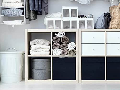 Cloth Storage Bins 13x15x13, Foldable Cubes Box Baskets Containers Organizer for Drawers, Home Closet, Shelf, Nursery, Cabinet, Large Set of 2 (Black)