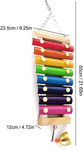 DUJIAOSHOU Wooden Bird Toys,Toys Educational Training Creative Block Discolored Intelligence Toys for Parrot Parakeet (B Toys)