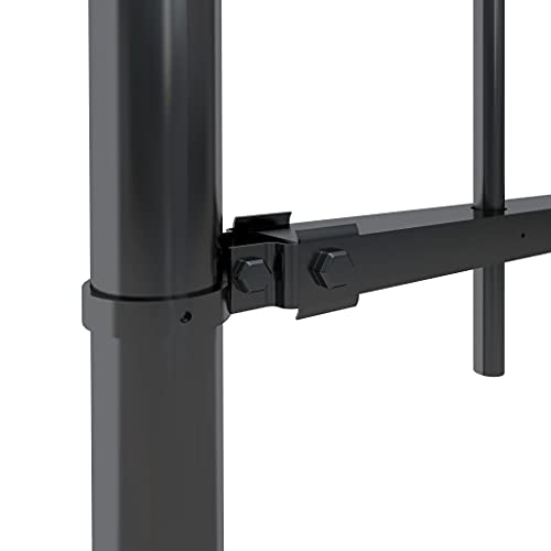 Garden Fence with Spear Top,Decorative Garden Fence,Security Palisade Fence,Practical Barrier Wall,Landscape Boundary Fence,Fencing for Yard,Steel 200.8"x47.2" Black
