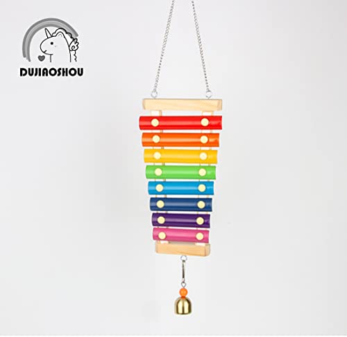 DUJIAOSHOU Wooden Bird Toys,Toys Educational Training Creative Block Discolored Intelligence Toys for Parrot Parakeet (B Toys)
