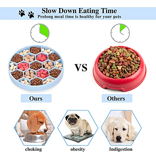 ALLYGOODS Silicone Slow Feeder Dog Bowls Large Breed/Medium Sized Dog/Small Breed - Dog Food Bowls for Large/Medium/Small Sized Dog - Dog Dishes for Big/Large/Medium/Small Breed Dogs Slow Feeder