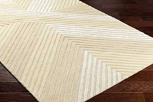 Hauteloom Juan Wool Living Room, Bedroom Area Rug - Contemporary - Bone, Driftwood, Nutmeg - 8' x 10'