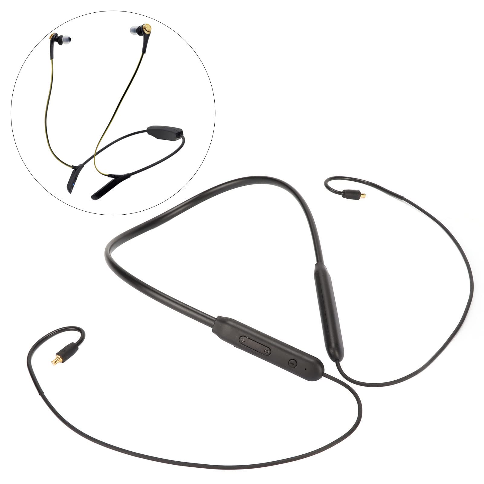 Jopwkuin Bluetooth Earphone Adapter Cable, Bluetooth Earphone Wireless Upgrade Cable HiFi Lossless Sound Long Standby Black for E70 for LS200 for ATH CKS1100 for CKR90