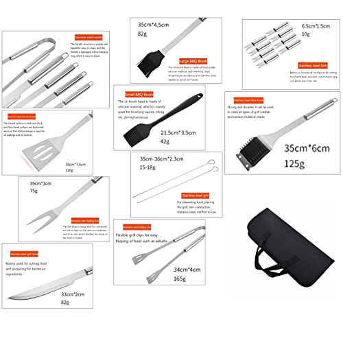 SEFAX Portable Camp Cooking Utensil Set, Stainless Steel Grilling Kit, Grill Accessories, BBQ Tools Set, Suitable for Travel, Picnics, RVs, Camping, BBQs (Size : 9pcs)