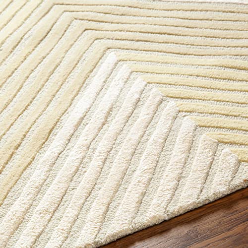 Hauteloom Juan Wool Living Room, Bedroom Area Rug - Contemporary - Bone, Driftwood, Nutmeg - 8' x 10'