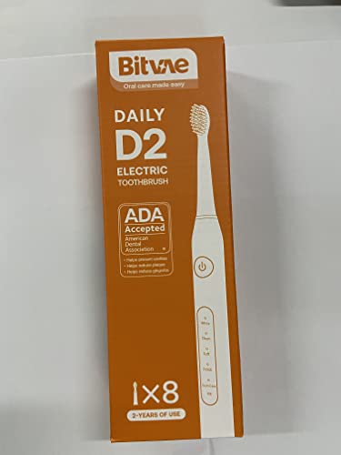Bitvae Ultrasonic Electric Toothbrush with 8 Brush Heads for Adults and Kids, Rechargeable Travel Toothbrush with a Holder, 5 Modes, Smart Timer, Living Coral D2