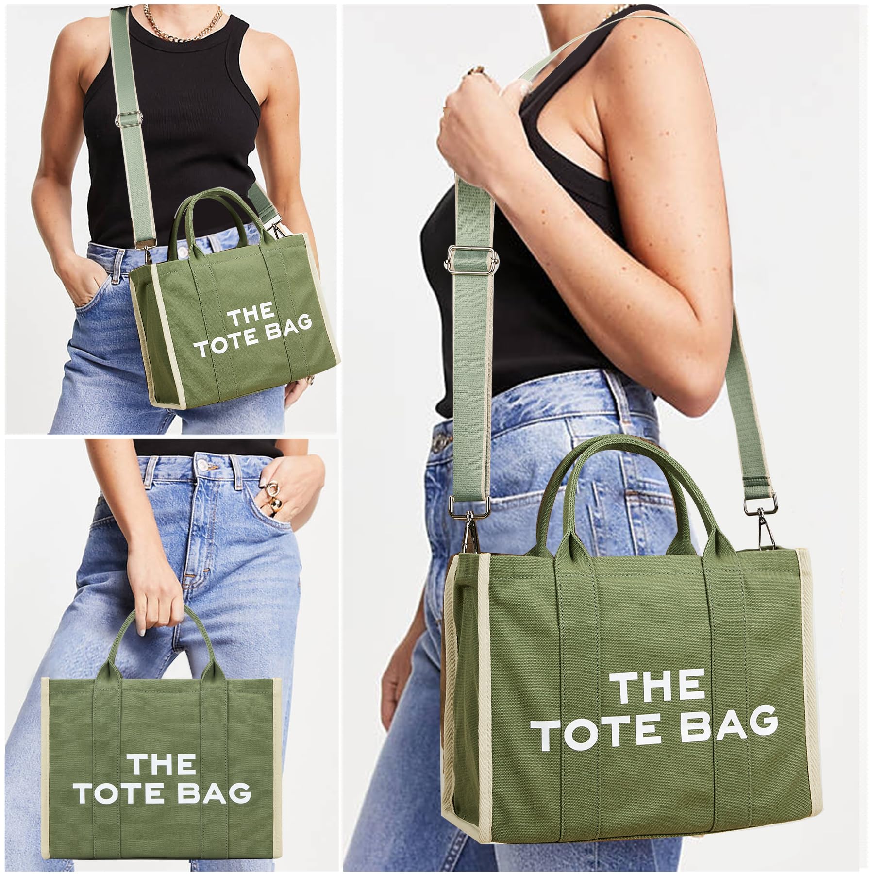 Tote Bag For Women,The Womens Tote Bags with zipper,Canvas Tote Purse Can shoulder/crossbody,Handbag